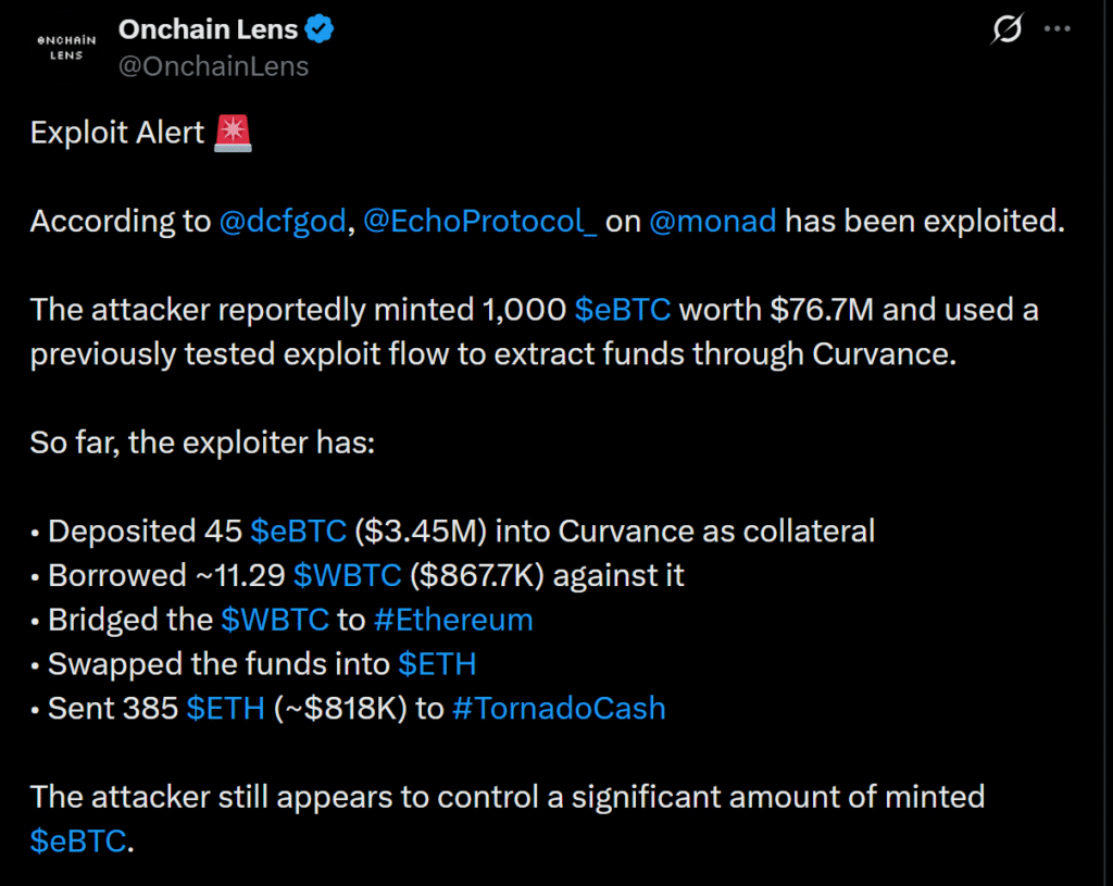 Echo Protocol exploit rocked Monad – But was the $76M figure misleading ...